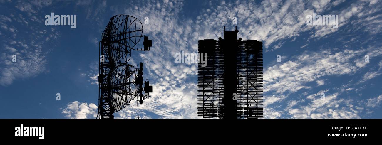 Air defense radars of military mobile anti aircraft systems (radar is ...