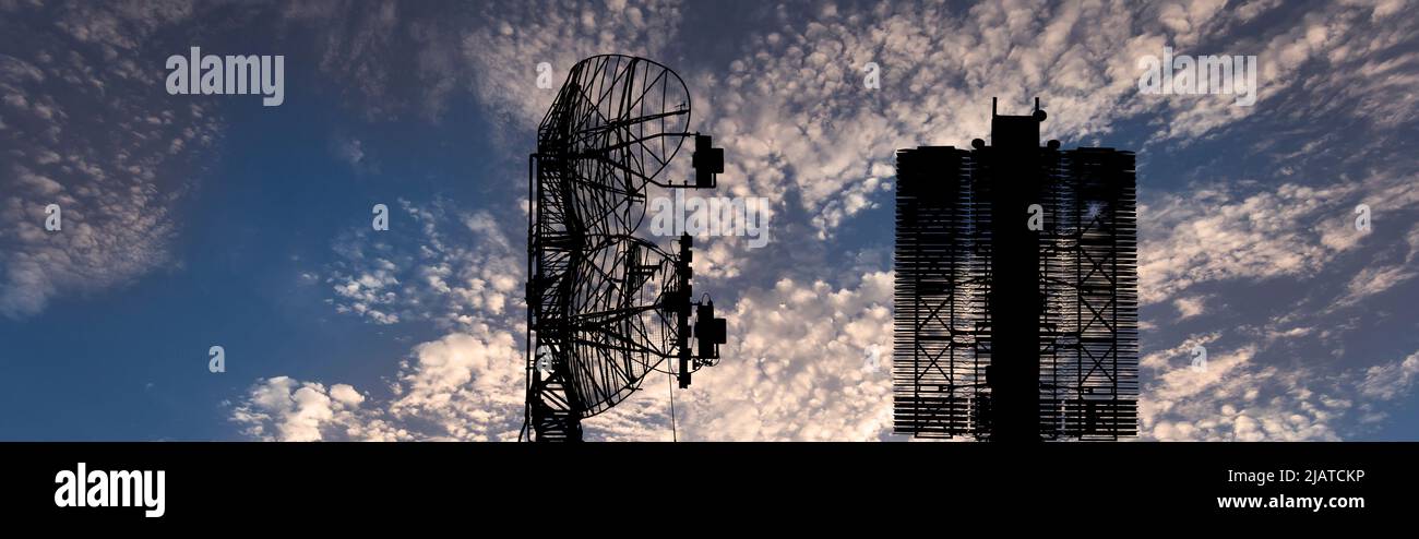 Air defense radars of military mobile anti aircraft systems (radar is ...