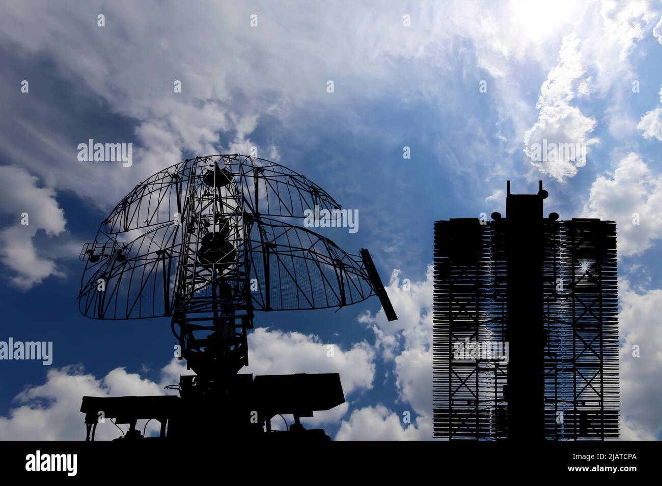Air defense radars of military mobile anti aircraft systems (radar is ...