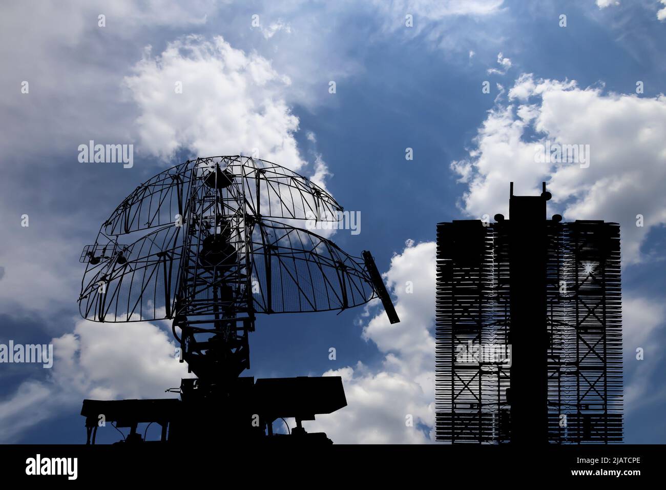 Air defense radars of military mobile anti aircraft systems (radar is ...