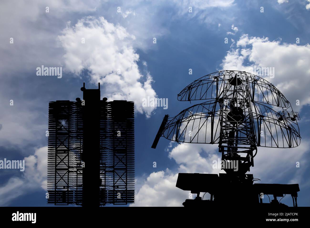 Air defense radars of military mobile anti aircraft systems (radar is ...