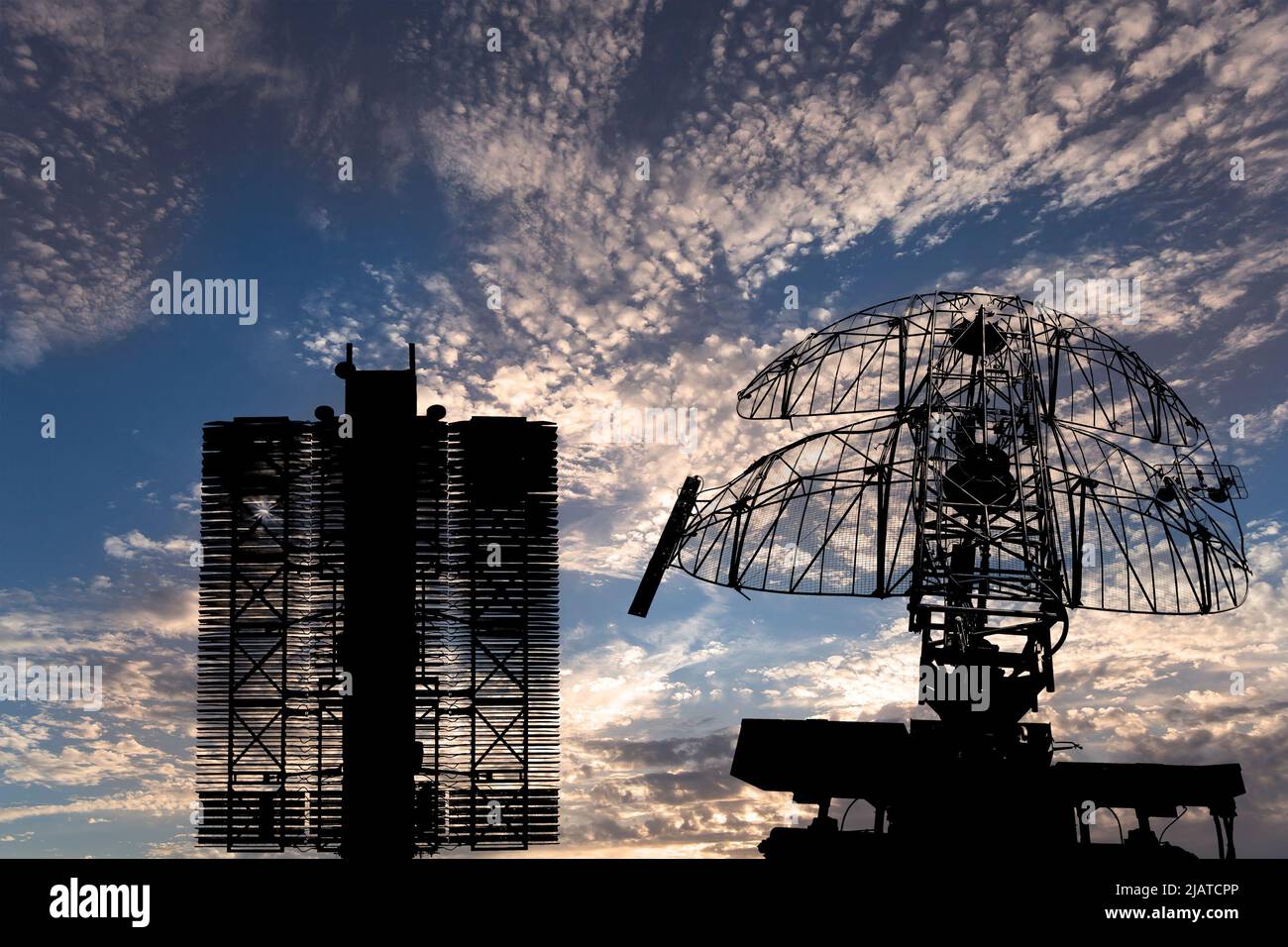 Air defense radars of military mobile anti aircraft systems (radar is ...