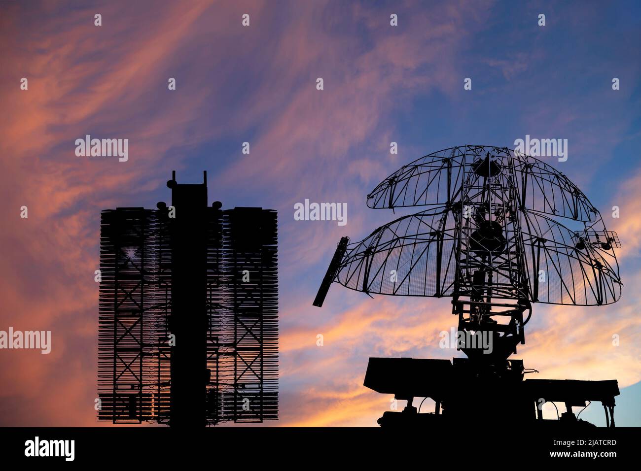 Air defense radars of military mobile anti aircraft systems (radar is ...