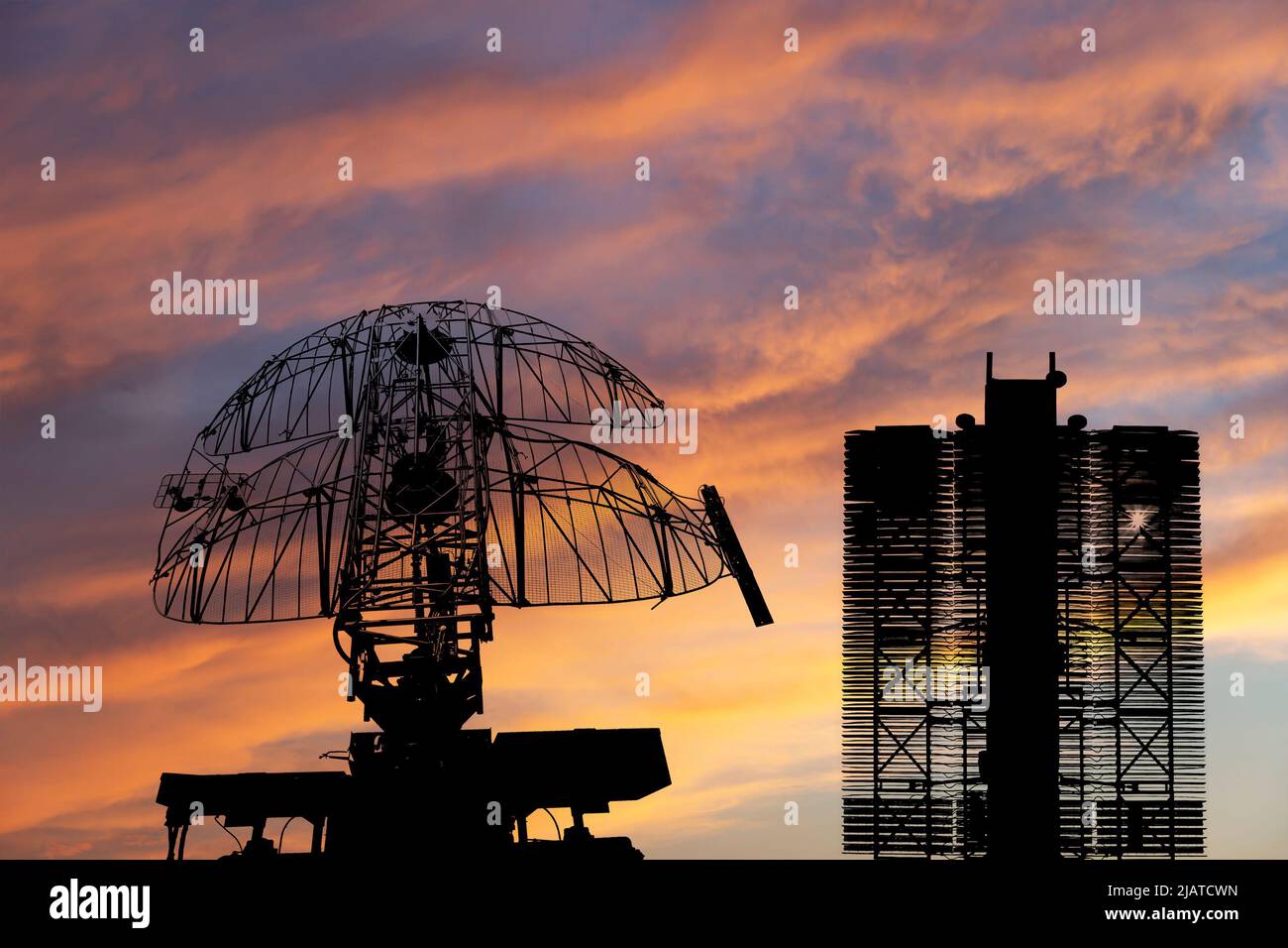 Air defense radars of military mobile anti aircraft systems (radar is ...