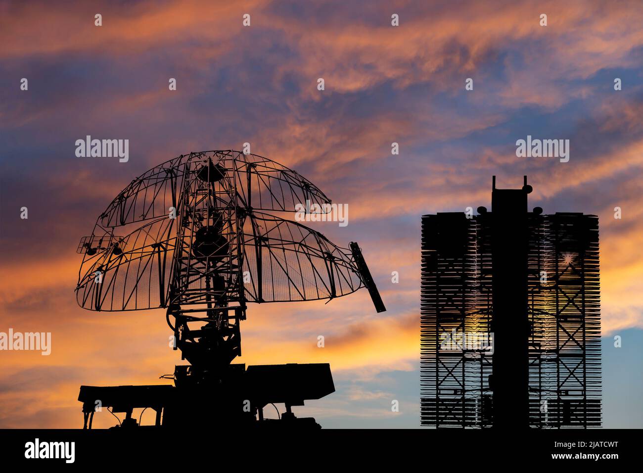 Air defense radars of military mobile anti aircraft systems (radar is ...