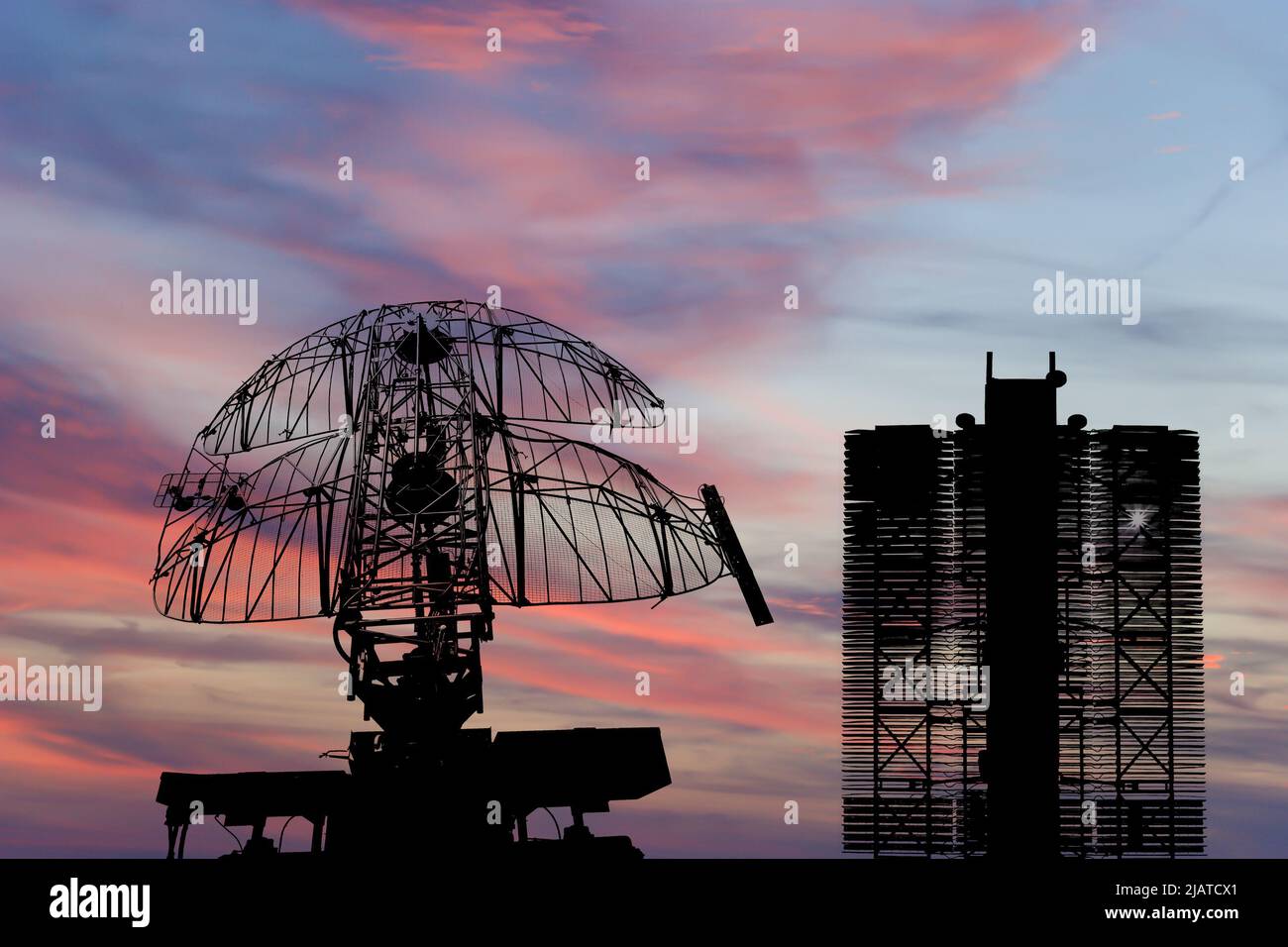 Air defense radars of military mobile anti aircraft systems (radar is ...