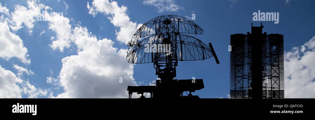 Air defense radars of military mobile anti aircraft systems (radar is ...