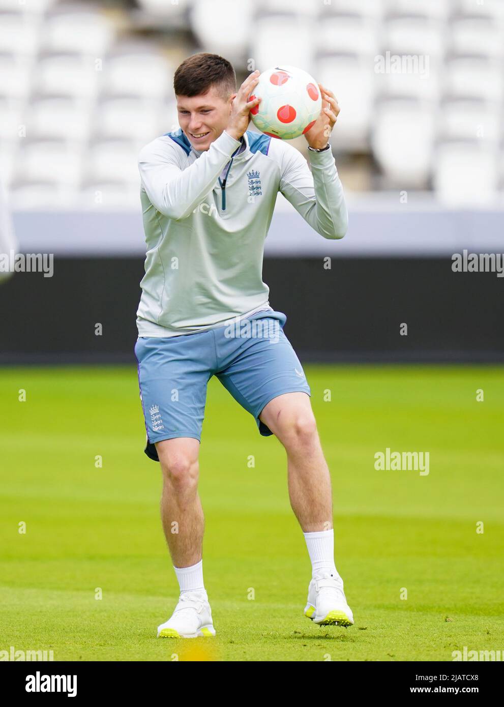 England's Matthew Potts during a nets session at Lord's Cricket Ground ...