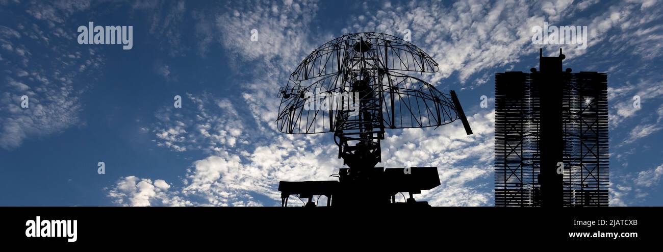 Air defense radars of military mobile anti aircraft systems (radar is ...