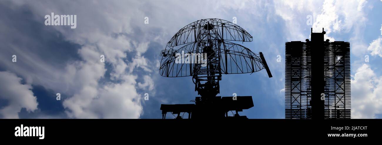 Air defense radars of military mobile anti aircraft systems (radar is ...