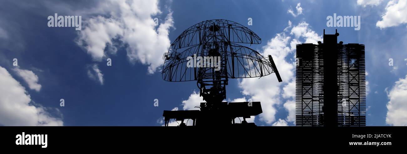 Air defense radars of military mobile anti aircraft systems (radar is ...