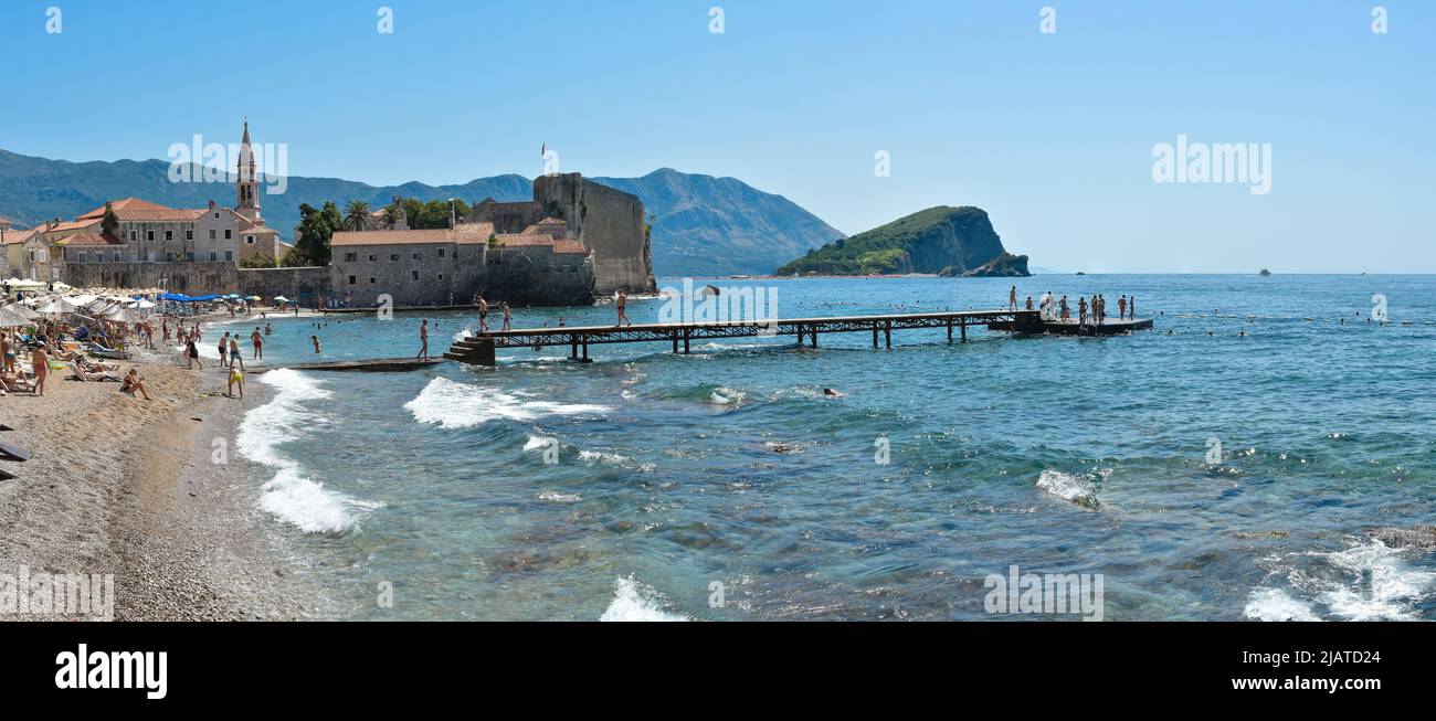 Old town in Budva in a beautiful summer day, Montenegro Stock Photo - Alamy
