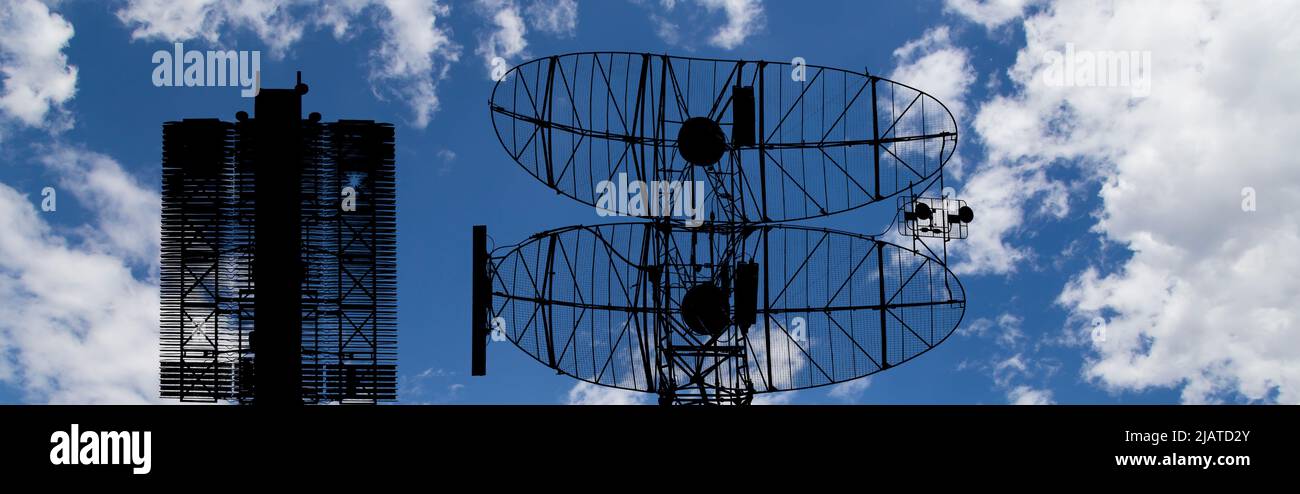 Air defense radars of military mobile anti aircraft systems (radar is ...