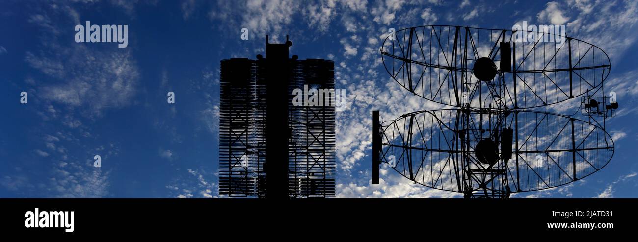 Air defense radars of military mobile anti aircraft systems (radar is ...