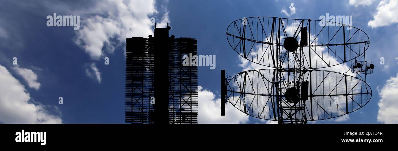 Air defense radars of military mobile anti aircraft systems (radar is ...