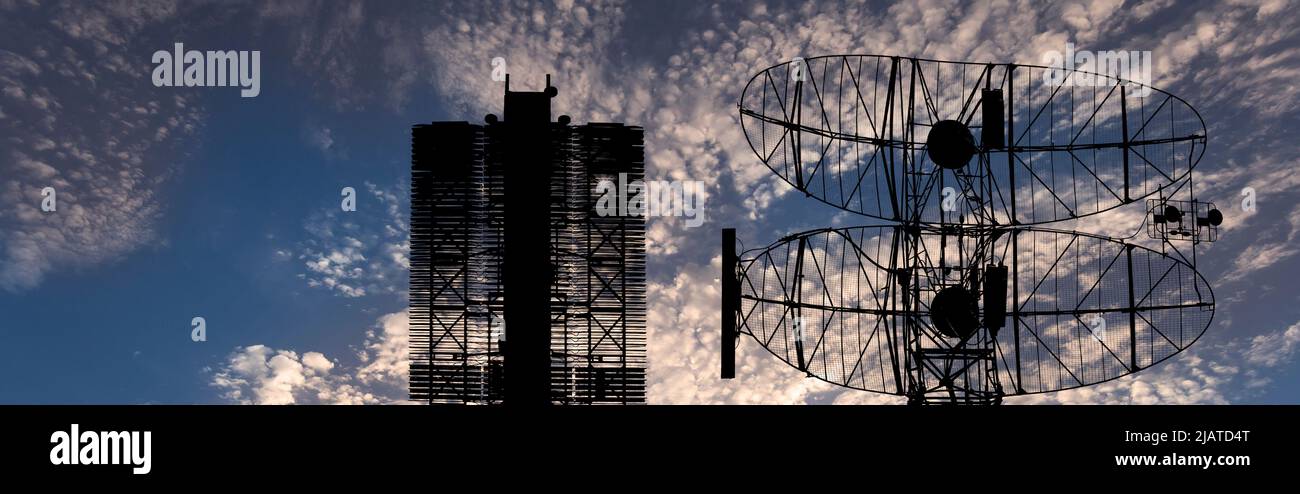 Air defense radars of military mobile anti aircraft systems (radar is ...
