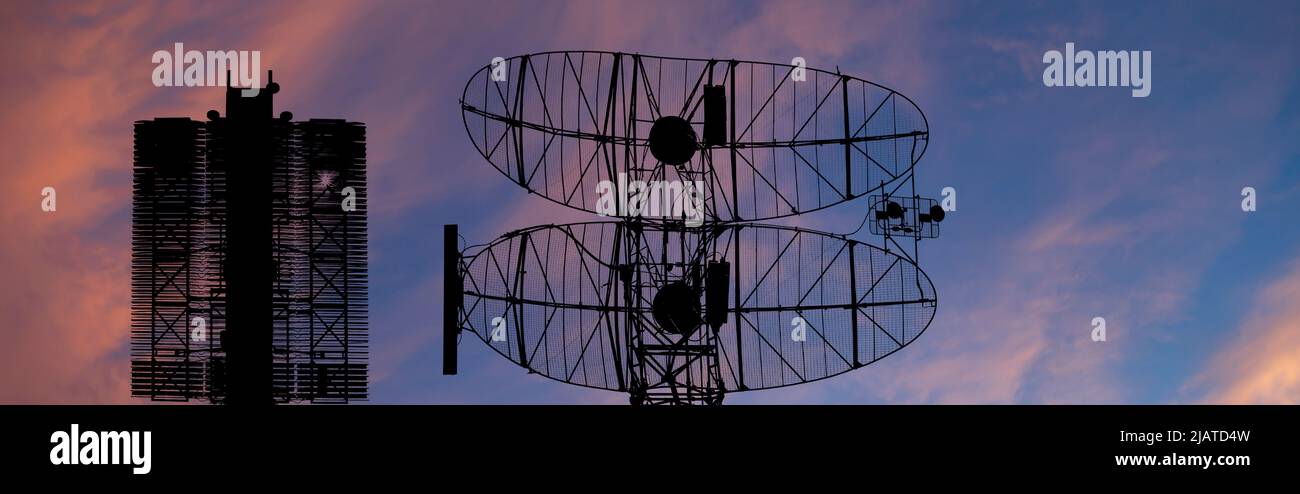 Air defense radars of military mobile anti aircraft systems (radar is ...