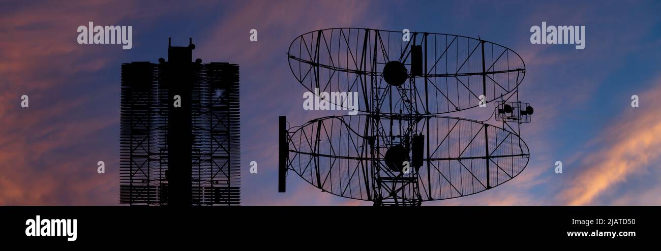 Air defense radars of military mobile anti aircraft systems (radar is ...