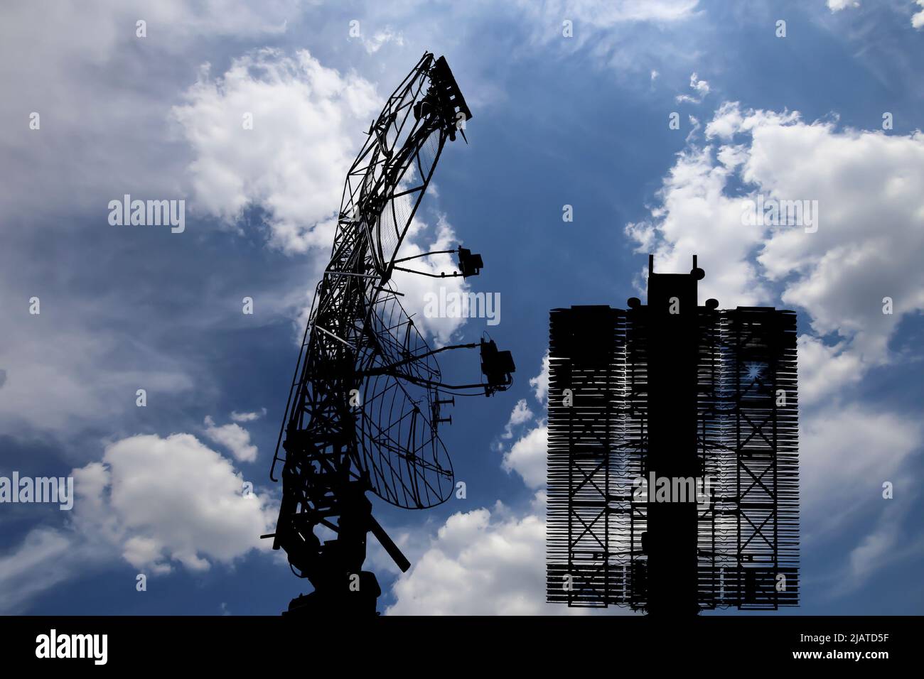 Air defense radars of military mobile anti aircraft systems (radar is ...