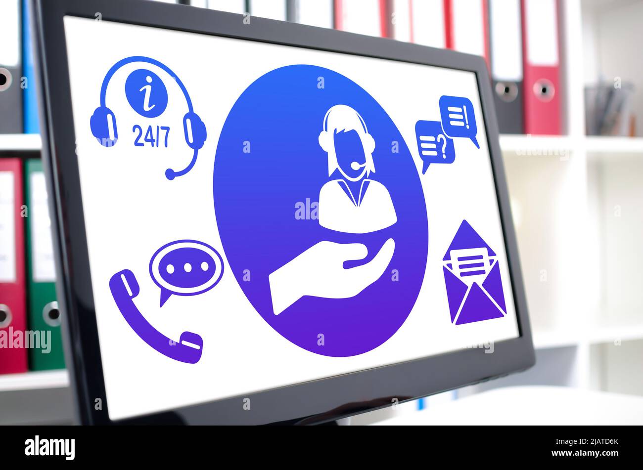 Customer service concept shown on a computer screen Stock Photo - Alamy