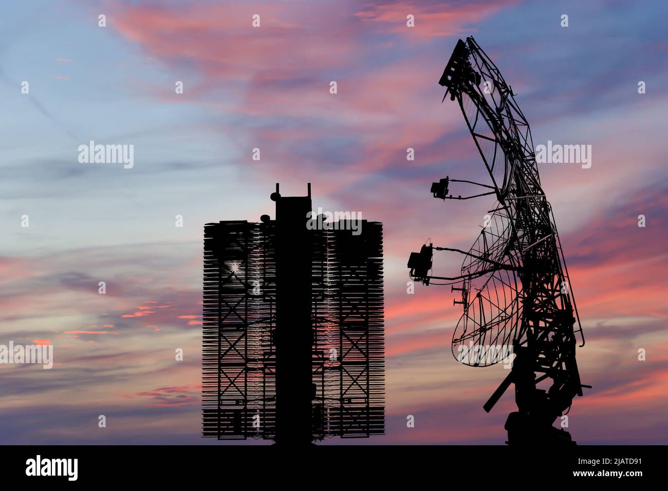 Air defense radars of military mobile anti aircraft systems (radar is ...