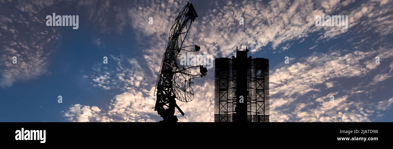 Air defense radars of military mobile anti aircraft systems (radar is ...