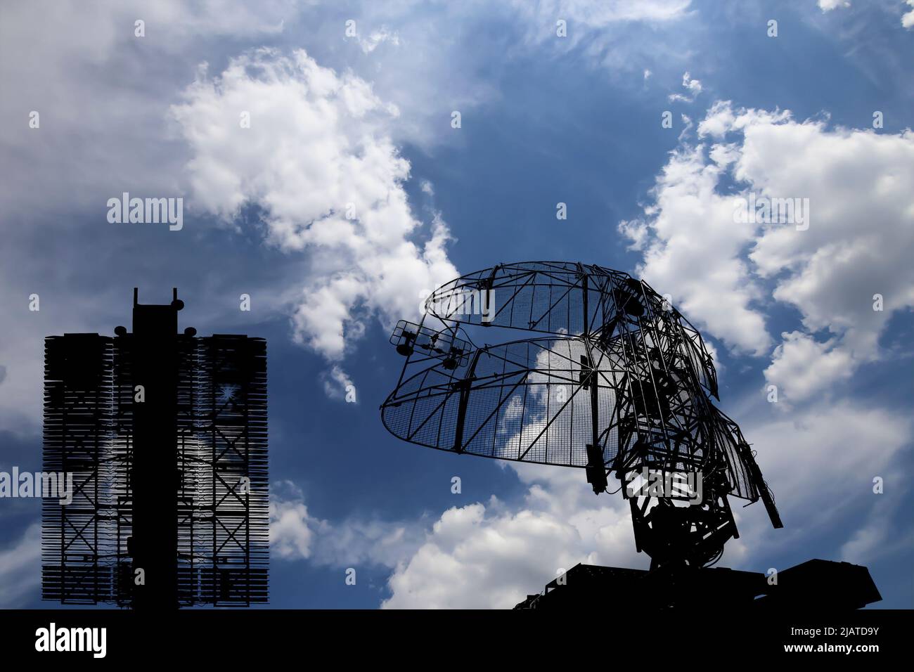 Air defense radars of military mobile anti aircraft systems (radar is ...