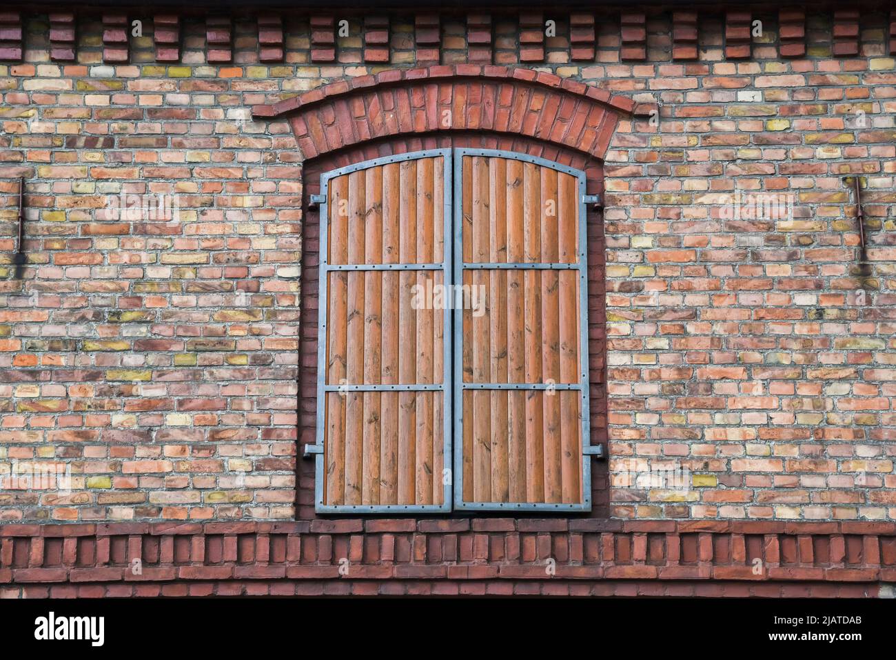 Brick house old facade detail shutters hi-res stock photography and ...