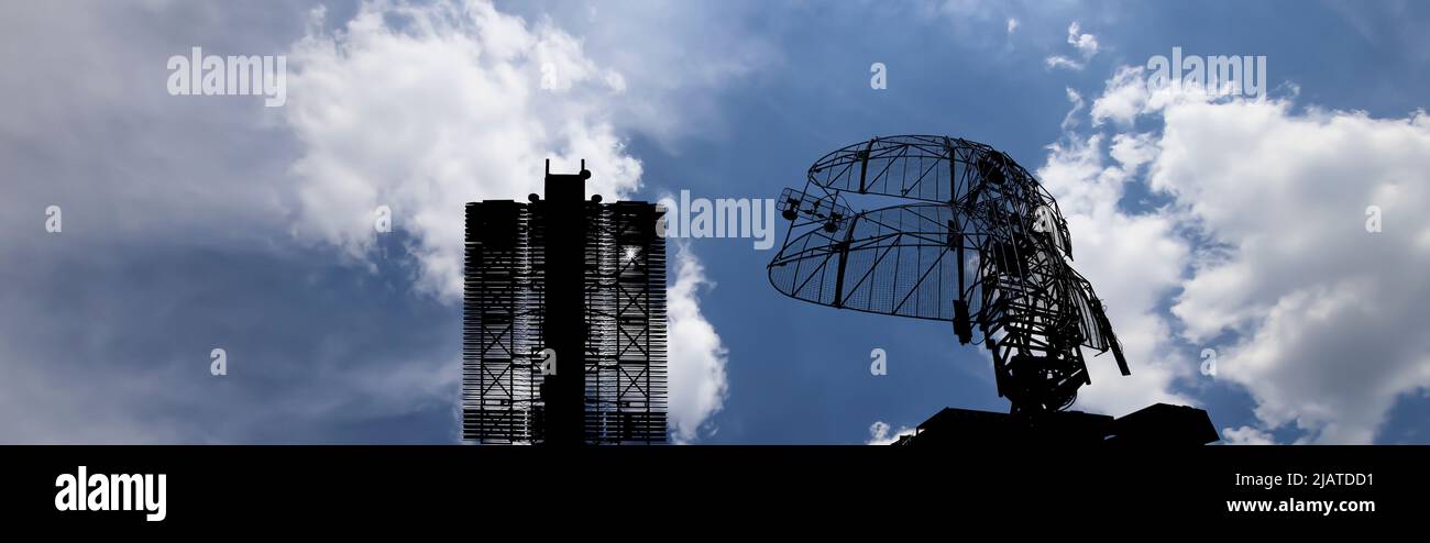 Air defense radars of military mobile anti aircraft systems (radar is ...