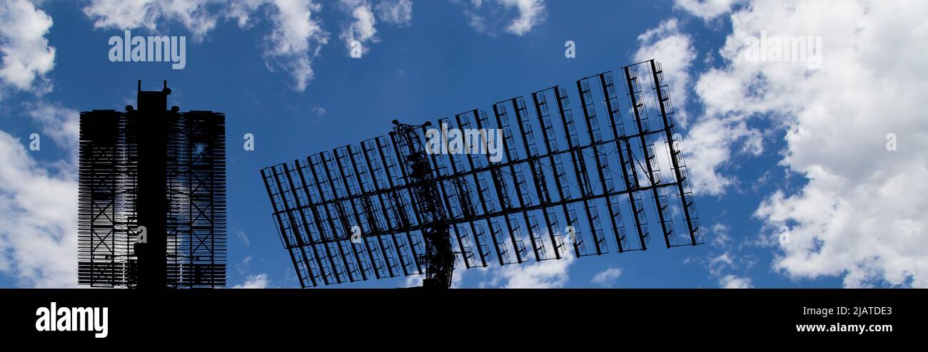 Air defense radars of military mobile anti aircraft systems (radar is ...