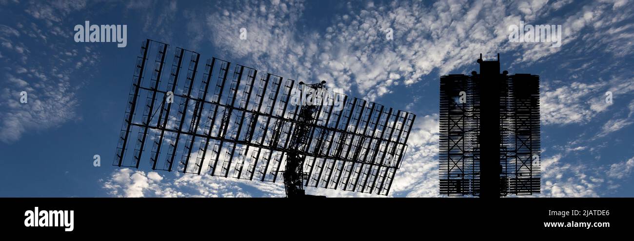 Air defense radars of military mobile anti aircraft systems (radar is ...