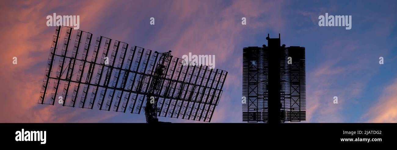 Air defense radars of military mobile anti aircraft systems (radar is ...