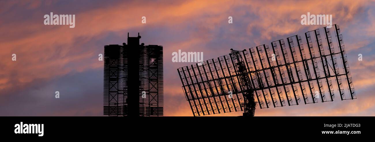 Air defense radars of military mobile anti aircraft systems (radar is ...