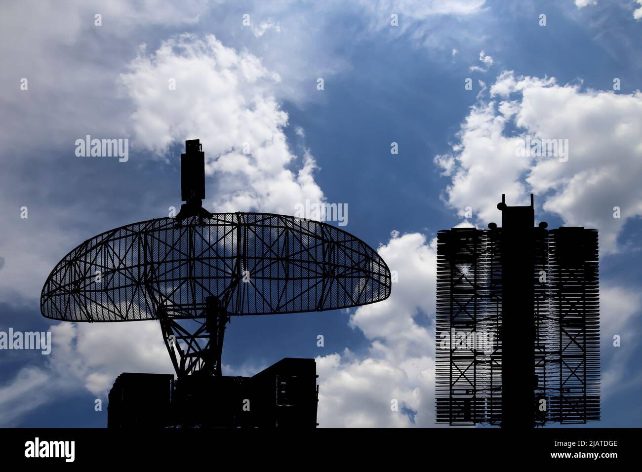 Air defense radars of military mobile anti aircraft systems (radar is ...