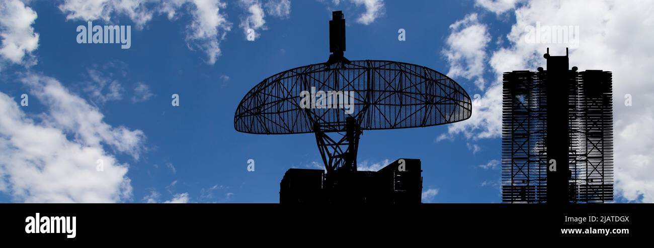 Air defense radars of military mobile anti aircraft systems (radar is ...