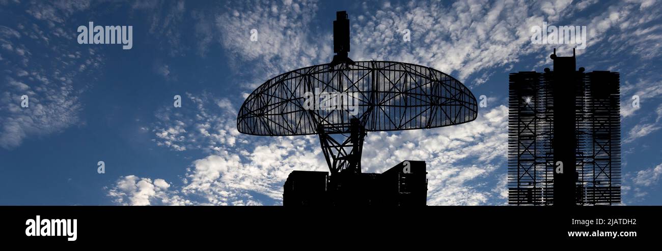 Air defense radars of military mobile anti aircraft systems (radar is ...