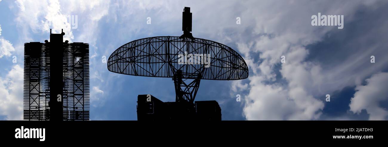 Air defense radars of military mobile anti aircraft systems (radar is ...