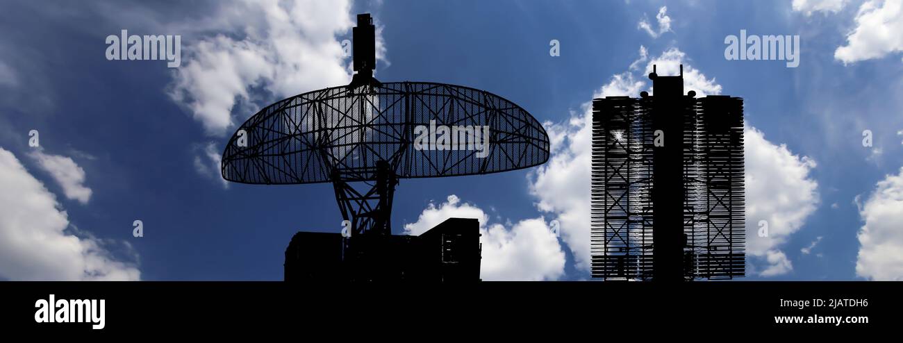 Air defense radars of military mobile anti aircraft systems (radar is ...