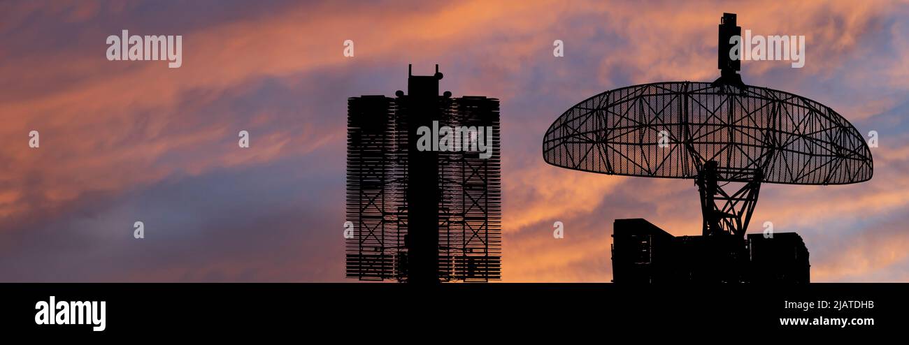 Air defense radars of military mobile anti aircraft systems (radar is ...