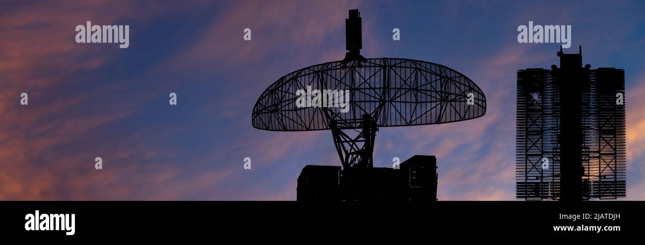 Air defense radars of military mobile anti aircraft systems (radar is ...
