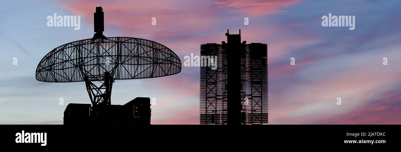 Air defense radars of military mobile anti aircraft systems (radar is ...