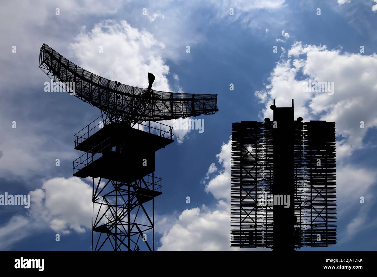 Air defense radars of military mobile anti aircraft systems (radar is ...