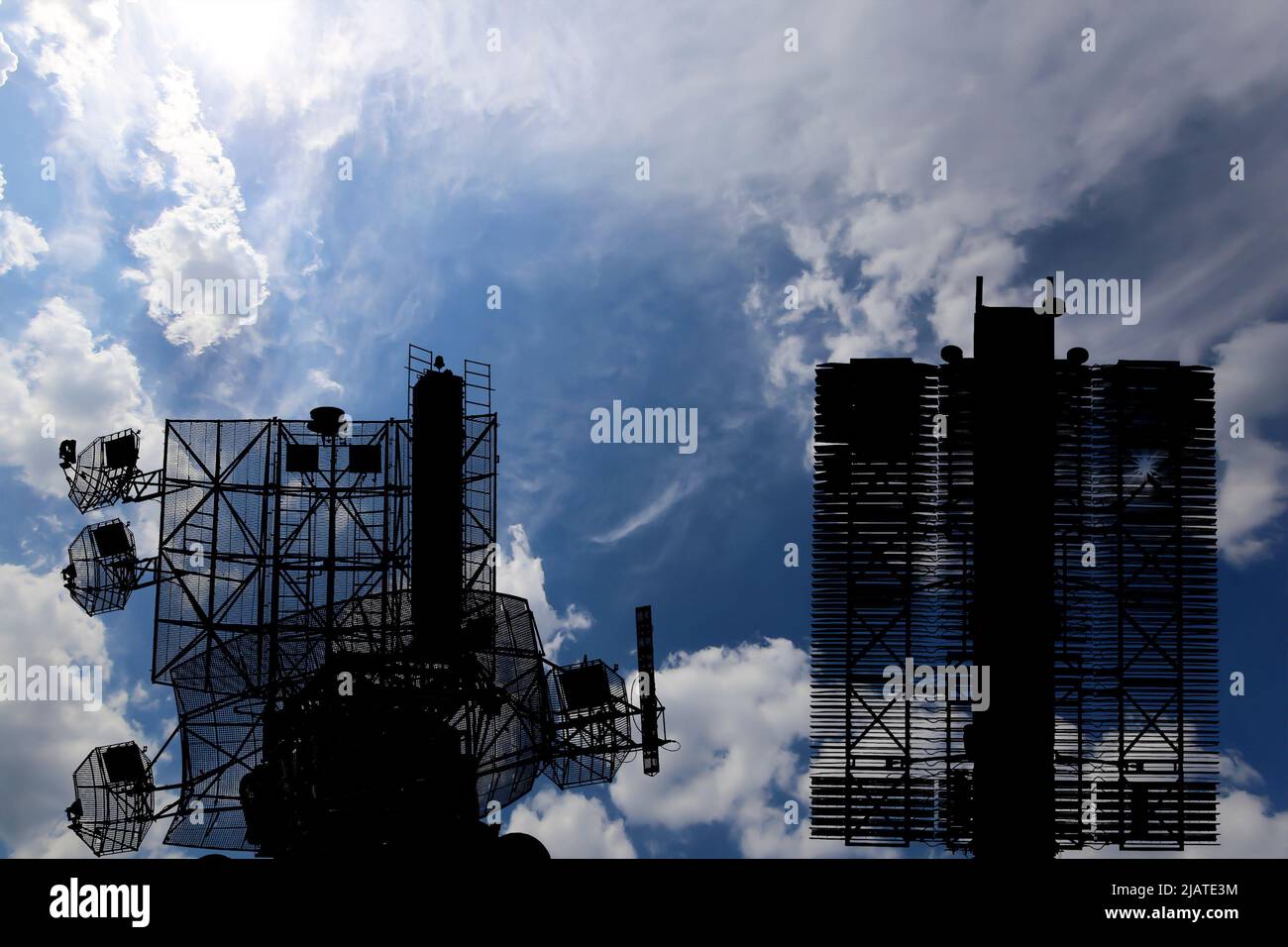 Air defense radars of military mobile anti aircraft systems (radar is ...