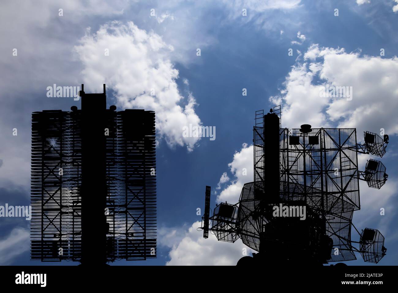 Air defense radars of military mobile anti aircraft systems (radar is ...