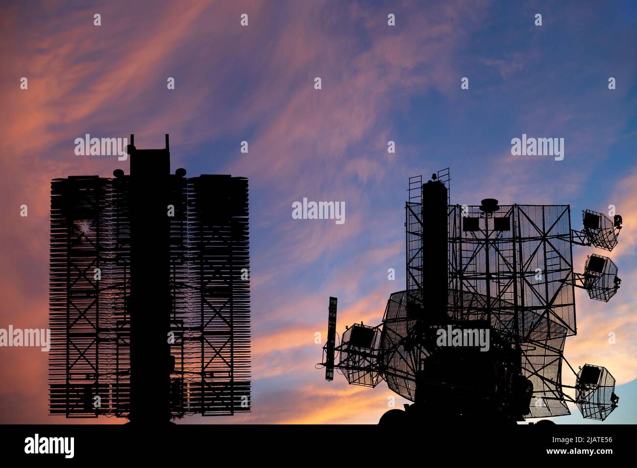 Air defense radars of military mobile anti aircraft systems (radar is ...