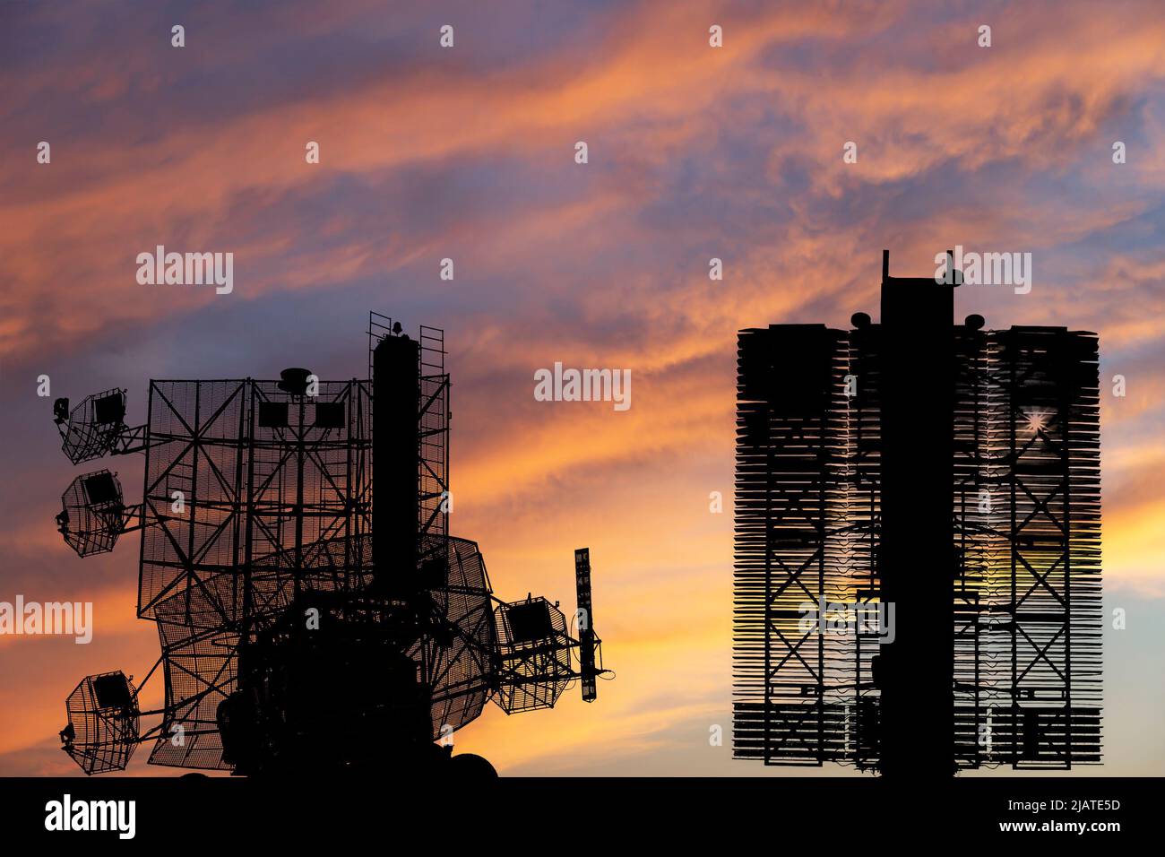 Air defense radars of military mobile anti aircraft systems (radar is ...