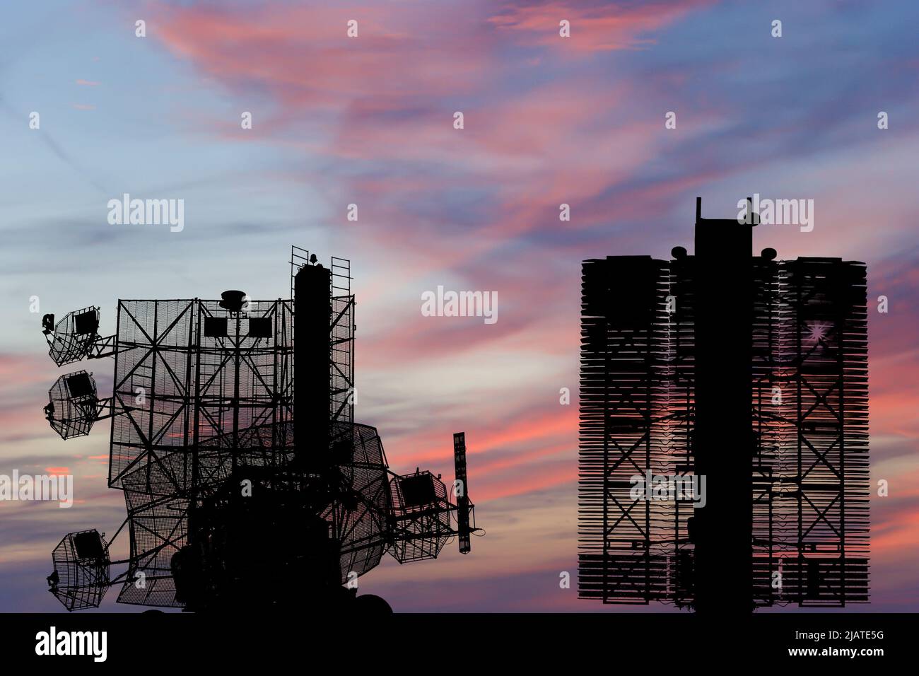 Air defense radars of military mobile anti aircraft systems (radar is ...