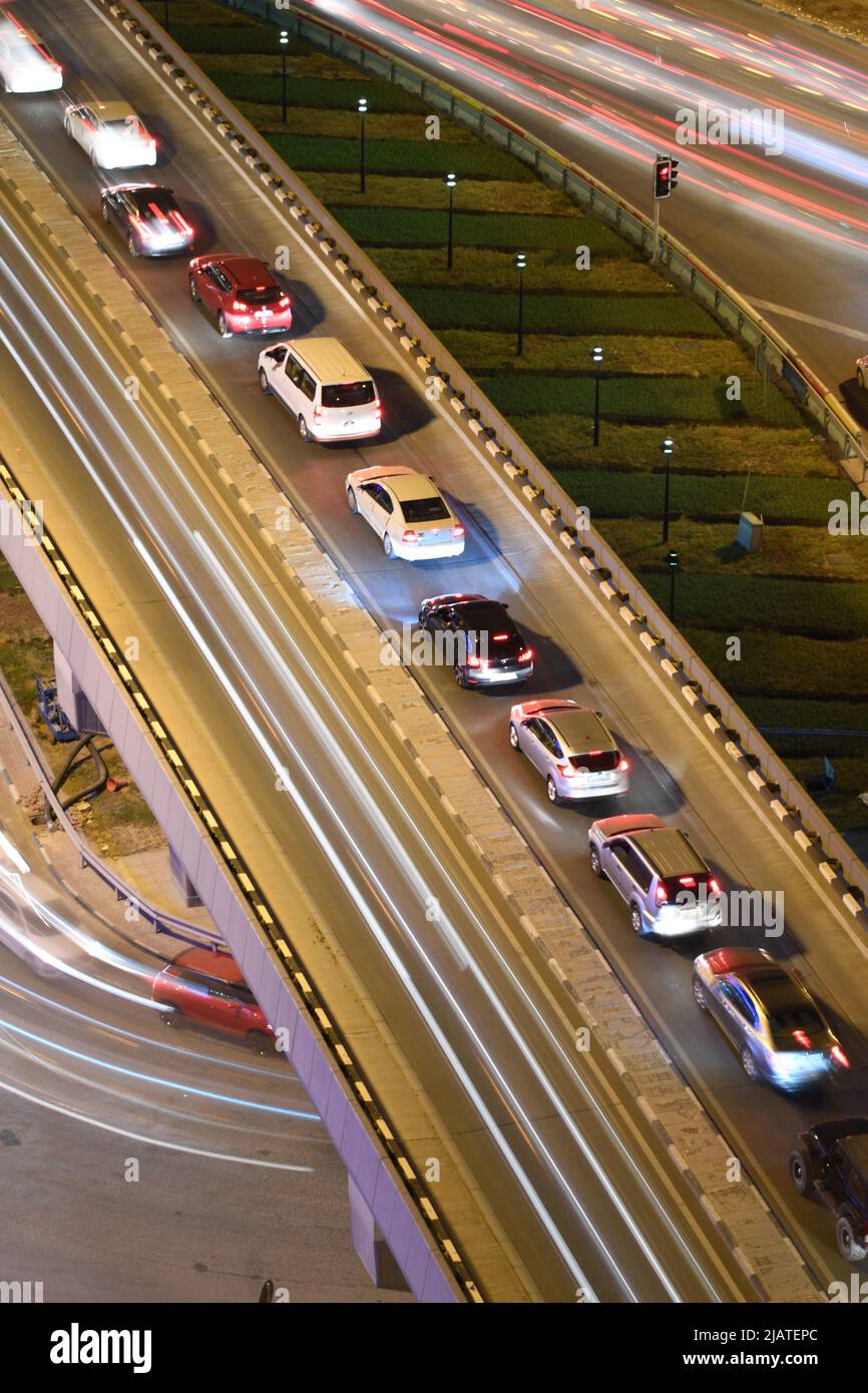 Heavy Traffic on Jaida Flyover Salwa Road Stock Photo - Alamy