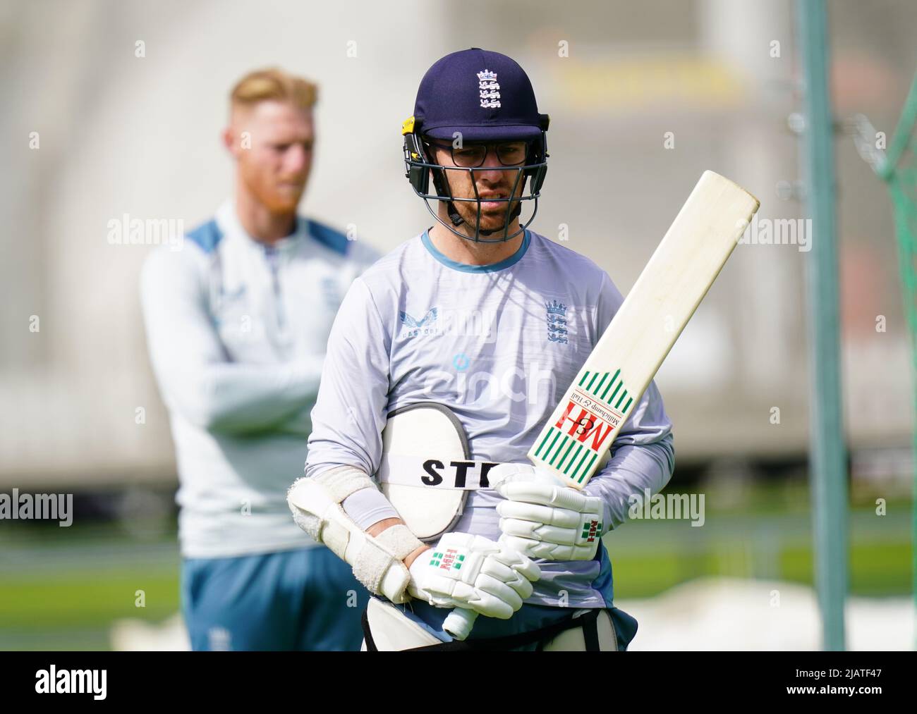 England's Jack Leach during a nets session at Lord's Cricket Ground ...