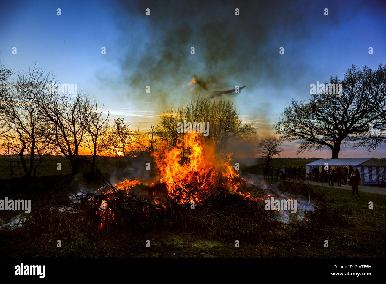 May fire on Walpurgis Night, tradition in many villages and organized ...